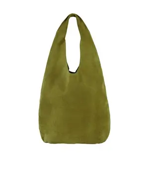 A.p.c. Neige Hobo Bag In Suede - Olive