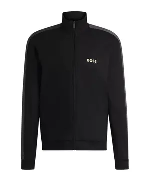 Hugo Boss Zip Up Track Jacket With Funnel Neck And Logo Detail