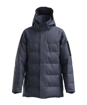 Hugo Boss Versatile Navy Mid-length Down Jacket - Black