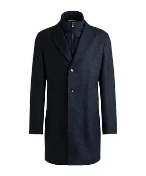 Hugo Boss Versatile Navy Two-piece Mid-length Coat - Black