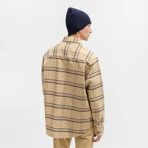 Hugo Boss Khaki Plaid Workwear Long-sleeve Shirt