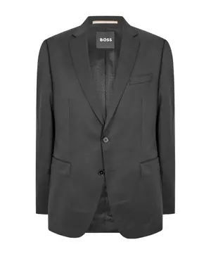 Hugo Boss Notch Lapel Two-button Blazer - Black