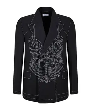 Off-White Bdy Stch Tux Jkt - Black