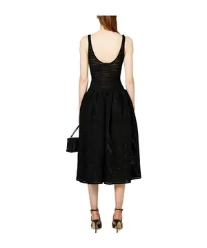 SELF-PORTRAIT Crochet Knit Midi Dress