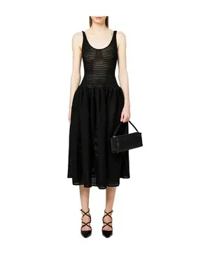 SELF-PORTRAIT Crochet Knit Midi Dress