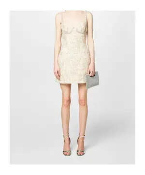 SELF-PORTRAIT Boucle Mini Dress With Sparkling Trim