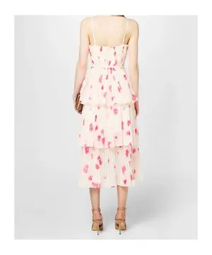 SELF-PORTRAIT Printed Tiered Midi Dress