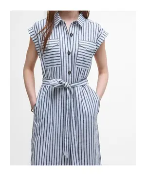 Barbour Striped Shirt Dress With Belt