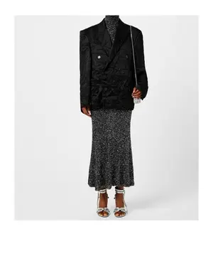 Balenciaga Sequinned Long Sleeve High Neck Maxi Dress