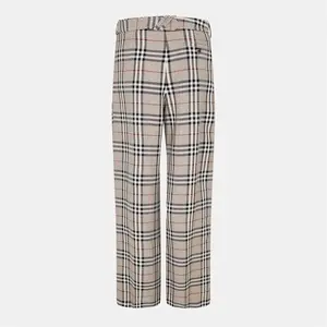Burberry Plaid High-waisted Wide-leg Pants
