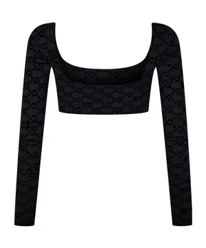 Off-White Monogram Long Sleeve Crop Top