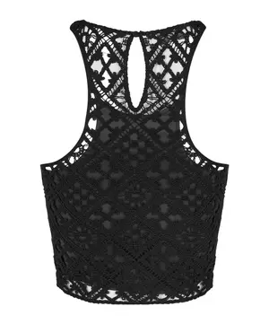 Off-White Crochet Halter Top