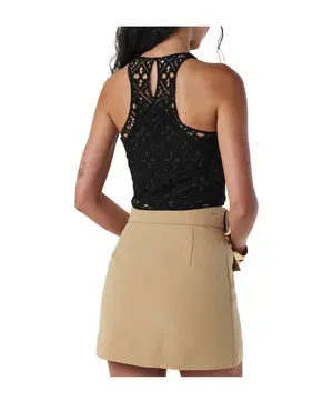 Off-White Crochet Halter Top