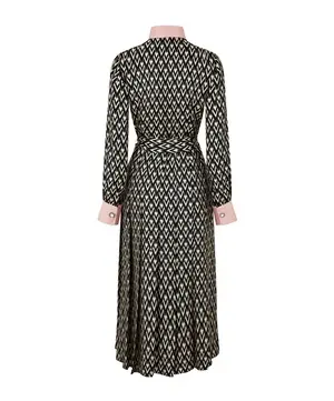 Valentino Garavani Vlogo Geometric Print Midi Shirt Dress With Belt