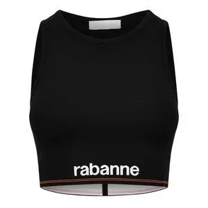 Rabanne Logo Crew Neck Vest - Black