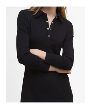 Barbour Ribbed Mini Dress With Button Detail