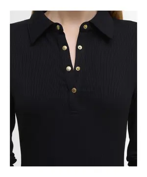Barbour Ribbed Mini Dress With Button Detail