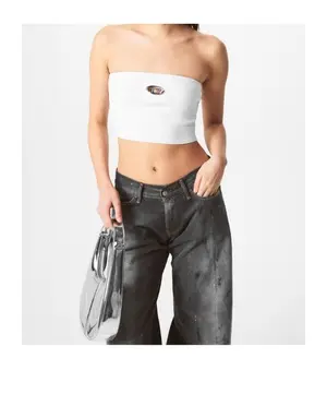 DIESEL® Fitted Strapless Logo Top