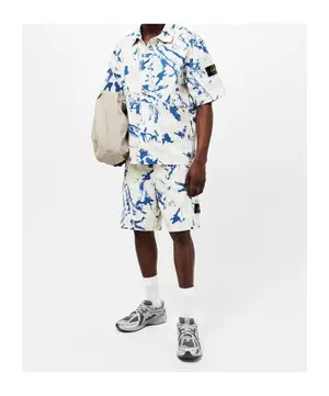 Stone Island Camo Short Sleeve Shirt - White