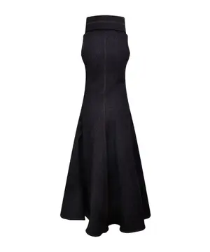 Jacquemus Sleeveless High Neck Denim Dress - Black