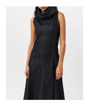 Jacquemus Sleeveless High Neck Denim Dress