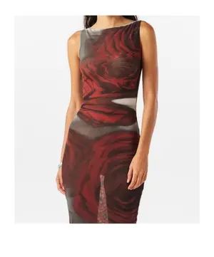 JEAN PAUL GAULTIER Sleeveless Boat Neck Dress - Red