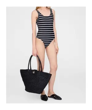 ANINE BING Sleeveless Striped Bodysuit
