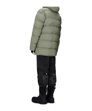 Rains Zippered Quilted Cotton Jacket With Drawstring Hood