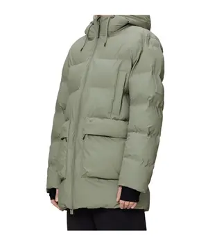 Rains Zippered Quilted Cotton Jacket With Drawstring Hood