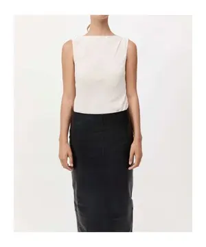 ST. AGNI Draped Open-back Blouse