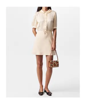 Valentino Garavani Crepe Couture Mini Dress With Ruffled Lapel And Bow