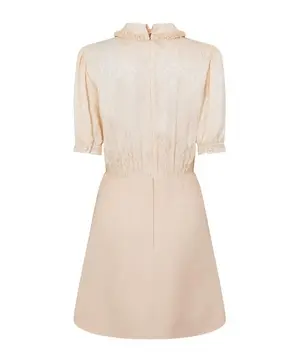 Valentino Garavani Crepe Couture Mini Dress With Ruffled Lapel And Bow