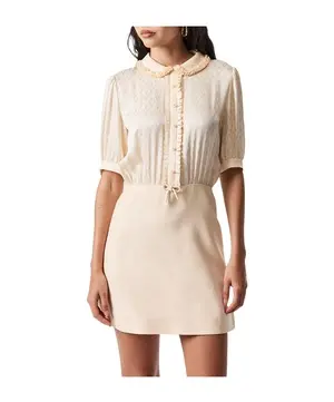 Valentino Garavani Crepe Couture Mini Dress With Ruffled Lapel And Bow