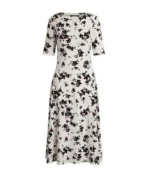 Ralph Lauren Floral Print Midi Dress - Black