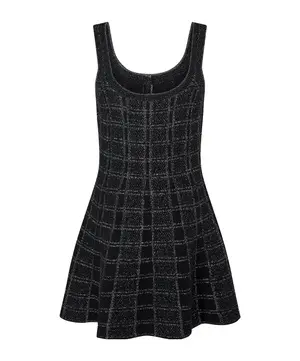 Gucci Lamé Check Jacquard Button Dress