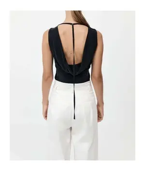 ST. AGNI Draped Open-back Blouse