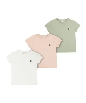 Moncler Three-pack Crew Neck T-shirts With Logo Detail