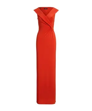 Ralph Lauren Sleeveless V-neck Gown - Red