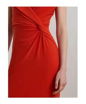 Ralph Lauren Sleeveless V-neck Gown - Red