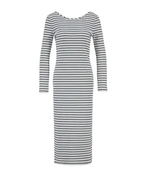 Barbour Long-sleeved Striped Midi Dress - Cloud Stripe