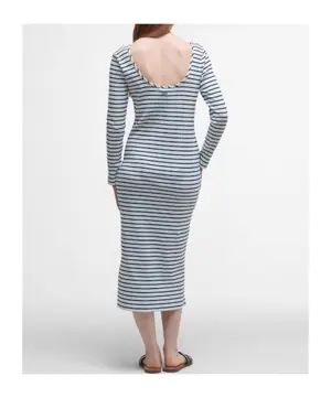 Barbour Long-sleeved Striped Midi Dress