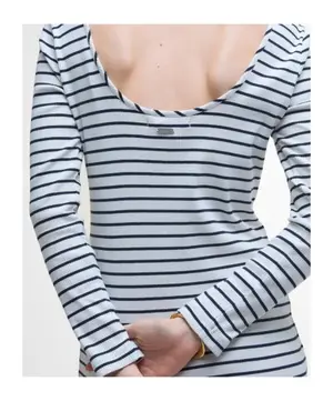 Barbour Long-sleeved Striped Midi Dress