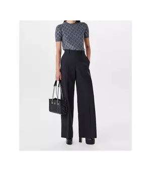 Gucci Plain Wool Wide Leg Trousers