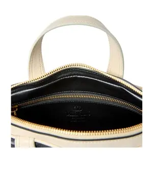 Valentino Garavani Two-tone Duffle Handbag With Gold Tone Chain Strap