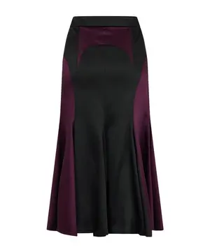 Off-White Satin Midi Skirt