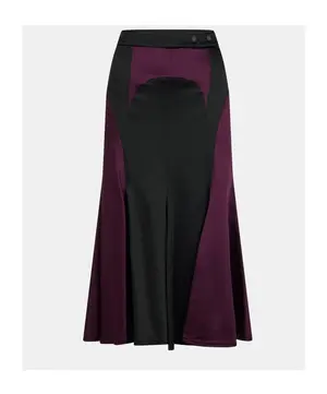 Off-White Satin Midi Skirt