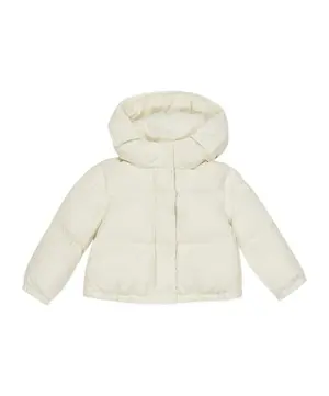 Moncler Quilted Down Jacket With Hood - White