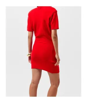 Jacquemus Short Sleeve High Collar Mini Dress