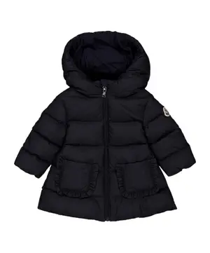 Moncler Logo Parka Down Jacket - Black