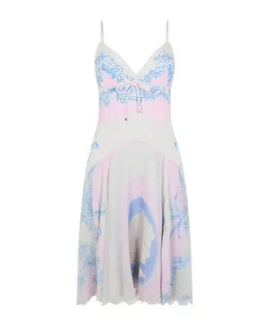 Versace Color-blocked Midi Dress
